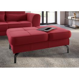 Sit & More sit&more Hocker &raquo;Bendigo&laquo; mit Klappfunktion, Bodenfreiheit 15 cm, wahlweise in 2 Fu&szlig;farben rot B/H/T: 114cm x 45cm x 71cm, Samtoptik,mit schwarzem 