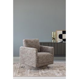 Woood Drehsessel &raquo;Oska mit Sizz-Melange-Bezug und Drehmechanismus B 78 x T 79 x H 64 cm&laquo; Tragkraft 130 kg, Hohe Verschlei&szlig;festigkeit, Armlehnen 