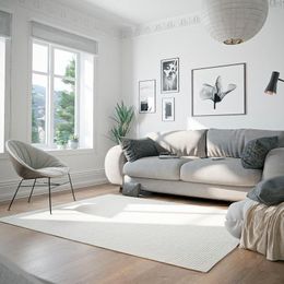 OTTO home Wollteppich &raquo;Woolscape 1&laquo; rechteckig 10 mm H&ouml;he Wendeteppich, handgewebte Qualit&auml;t, Uni, 90% Wolle, Wohnzimmer beige Baumwolle, Wolle B : 