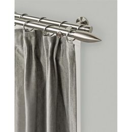 Garesa Gardinenstange &raquo;CARTOUCHE&laquo; 2 l&auml;ufig-l&auml;ufig Wunschma&szlig;l&auml;nge Vorhanggarnitur, verl&auml;ngerbar, Wandmontage, edelstahl optik silber Metall B/L: 440cm,