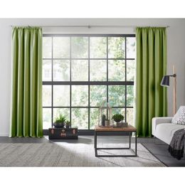 WIRTH Vorhang &raquo;Dim out&laquo; Kr&auml;uselband 1 Stk. tlg. nach Ma&szlig; gr&uuml;n Polyester 315cm, Kr&auml;uselband, 142cm