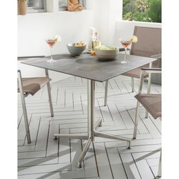 Destiny Gartentisch &raquo;LOFT&laquo; (68x75x68cm), Gestell Edelstahl inkl. HPL Tischplatte grau B/H/T: 68cm x 75cm x 68cm