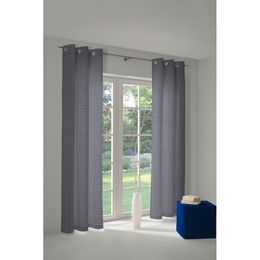Adam Vorhang &raquo;Graphic Ventus&laquo; &Ouml;sen 1 Stk. tlg. aus 100% Bio-Baumwolle blau Jacquard, Baumwolle (Bio-Baumwolle) 145cm, &Ouml;sen, 145cm