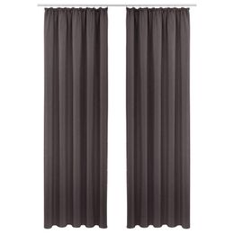 OTTO home Vorhang &raquo;SOLA&laquo; Kr&auml;uselband 1 Stk. tlg. Breite:130 cm, 1 Schal, einfarbig, Verdunkelung grau Polyester, Polyester 225cm, Kr&auml;uselband, 130cm