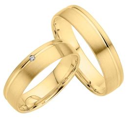 Phoenix Ph&ouml;nix Unisex Trauring &raquo;Schmuck Partnerring Ehering Verlobungsring Freundschaftsring&laquo; Made in Germany - wahlweise mit oder ohne Brillant gold 51, 0,01