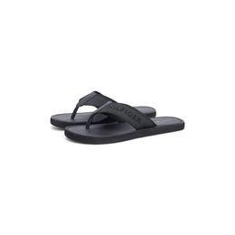 Tommy Hilfiger Herren Zehentrenner &raquo;HILFIGER LEATHER BEACH SANDAL&laquo; Sommerschuh, Flat mit modischer Logostickerei 41