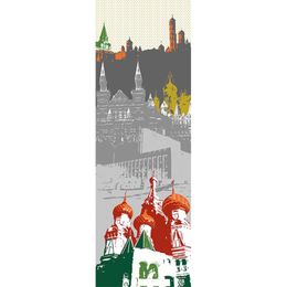 ARCHITECTS PAPER Fototapete &raquo;Moskau&laquo; Grafik Tapete Stadt Moskau Fototapete Panel 1,00m x 2,80m bunt Vlies B/L: 1m x 2,8m