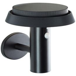 Brilliant LED Au&szlig;en-Wandleuchte &raquo;Alvero&laquo; 1 Stk. Warmwei&szlig; Solar, 21 cm, 500 lm, 3000 K, Metall, schwarz schwarz H: 21cm, 1 Stk.