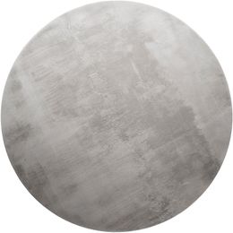 Teppich &raquo;Villa Rosso&laquo; rund 15 mm H&ouml;he Kurzflor, Uni-Farben, leicht gl&auml;nzende Optik grau Polyester B : 120cm &Oslash; 120cm 1 Stk., 15mm, L: 120cm &Oslash; 120cm