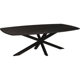 OMG Design Esstisch &raquo;Nottingham&laquo; 1 Stk. tlg. Eiche Massivholz, mit Spider-Gestell schwarz B/H/T: 220cm x 77cm x 120cm