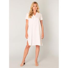 Base Level Damen Tunikakleid &raquo;Yacin&laquo; Sommerkleid mit Leinen wei&szlig; 36, N-Gr