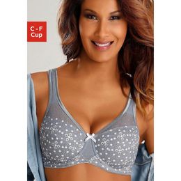Nuance by Lascana Minimizer-BH mit B&uuml;gel und transparentem T&uuml;ll im Obercup &ndash; ideal f&uuml;r gro&szlig;e Gr&ouml;&szlig;en grau 85, Cup C Minimizer-BH