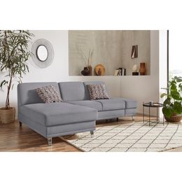 Sit & More sit&more Ecksofa &raquo;Clio L-Form&laquo; optional Schlaffunktion oder Vorziehsitz und Bettkasten, Federkern grau B/H/T: 246cm x 89cm x 165cm, Struktur, 