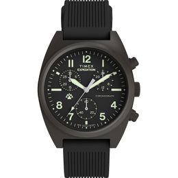 Timex Herren Quarzuhr &raquo;Expedition Capstone Chronograph&laquo; Armbanduhr, Herrenuhr, Silikonarmband, analog, Tag, Beleuchtung schwarz Einheitsgr&ouml;&szlig;e