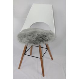 Heitmann Felle Stuhlkissen &raquo;Lamm, Sitzauflage rund&laquo; &Oslash; 45 cm, echtes Lammfell, waschbar, auch als 2er oder 4er Set grau Lammfell B/L: 45cm x 45cm, 1 Stk.