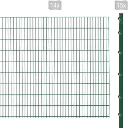 Arvotec Doppelstabmattenzaun &raquo;ESSENTIAL 183 zum Einbetonieren&laquo; Zaunh&ouml;he 183 cm, Zaunl&auml;nge 2 - 60 m gr&uuml;n Kunststoff, Stahl H/L: 183cm x 28m, Pfosten: 15 Stk.