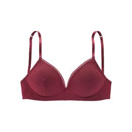 s.Oliver Damen s.Oliver Bralette-BH &raquo;Fabienne&laquo; ohne B&uuml;gel aus graphischer Spitze, Dessous rot 80, Cup B