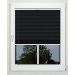 Indeko Plissee &raquo;simple&laquo; Lichtschutz mit Bohren verspannt nach Ma&szlig; schwarz Obermaterial: 94% Polyester, 6% sonstige Fasern 100cm, zweiseitig 