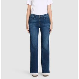 MAC Damen MAC Bootcut-Jeans &raquo;LAURA&laquo; Figurformende Denim-Qualit&auml;t blau 42, L&auml;nge 30
