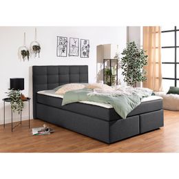 Home Affaire Boxbett &raquo;Carde&laquo; wahlweise mit Bettkasten, in H2, H3 & H4 erh&auml;ltlich grau Struktur ohne Bettkasten, Liegefl&auml;che B/L: 140cm x 200cm, 