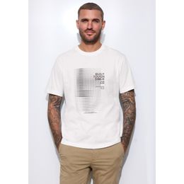 Street One MEN Herren T-Shirt, wei&szlig;, Gr. XL, bedruckt, Web, 100% Baumwolle, Shirts, aus reiner Baumwolle