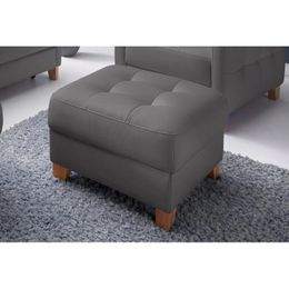exxpo - sofa fashion Hocker &raquo;Elio bequemer Sitzkomfort und aufwendiger Detailverarbeitung&laquo; mit Staufach unter der Sitzfl&auml;che grau Luxus-Kunstleder;