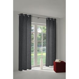 WIRTH Vorhang &raquo;Toco-Ranke&laquo; &Ouml;sen 1 Stk. tlg. grau Chenille, Polyacryl, Polyester 145cm, &Ouml;sen, 132cm