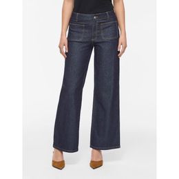 Vila Damen Weite Jeans &raquo;VIFLORIE RIO RW WIDE POCKET JEANS - NOOS&laquo; Baumwollmischung, regular fit blau 34, L&auml;nge 30