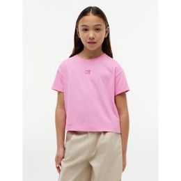 Tommy Hilfiger M&auml;dchen T-Shirt Regular Fit, Rundhalsausschnitt, reine Baumwolle, Kinder bis 16 Jahre pink 5 (110)