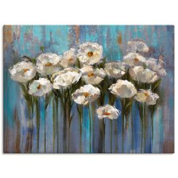 Artland Wandbild &raquo;Anemonen am See&laquo; Blumen 1 Stk. tlg. als Leinwandbild, Poster in verschied. Gr&ouml;&szlig;en blau Leinwand B/H/T: 60cm x 45cm, Leinwandbild Blumen 