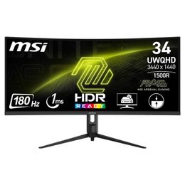 MSI Curved-Gaming-Monitor &raquo;MAG 342CQR&laquo; 86 cm/34 3440 x 1440 px UWQHD 1 Reaktionszeit 180 Hz 3 Jahre Herstellergarantie, h&ouml;henverstellbar schwarz neig-