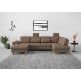Sit & More sit&more Wohnlandschaft &raquo;Westham U-Form&laquo; wahlweise mit Schlaffunktion, Bettkasten, Sitztiefenverstellung braun 100% Polyester B/H/T: 338cm x 88cm x 