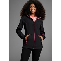 OCEAN SPORTSWEAR Damen Softshelljacke &raquo;aus recyceltem Polyester&laquo; mit Kapuze atmungsaktiv, wasserabweisend, windabweisend, &Uuml;bergangsjacke 38