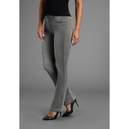 Arizona Damen Bootcut-Jeans &raquo;Ultra-Stretch&laquo; normale Passform, Baby-Bootcut, Used-Look-Waschung grau 22, K + L Gr