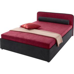 Maintal Polsterbett wahlweise mit Bettkasten rot Liegefl&auml;che L&auml;nge B: 200cm x 140cm, Microvelours, H&ouml;he Liegefl&auml;che: 42,00, Bonnell-Federkernmatratze Gewicht 