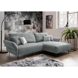 Home Affaire Ecksofa &raquo;Lazio modern und bequem, schmale Armlehnen, tolle Detailverarbeitung&laquo; inklusive Armlehnenverstellfunktion, 4x Zierkissen gratis 