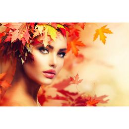 papermoon Fototapete &raquo;AUTUMN WOMAN&laquo; bunt Vlies B/L: 1,5m x 1,11m, Bahnen: 7 Stk.