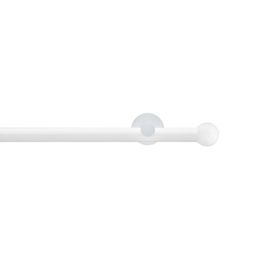 Garesa Gardinenstange &raquo;WHITE&laquo; &Oslash; 20 mm 1 l&auml;ufig-l&auml;ufig Wunschma&szlig;l&auml;nge Vorhanggarnitur, Innenlauf, verl&auml;ngerbar, Endknopf Kugel wei&szlig; Eisen B/L: 420cm &Oslash; 