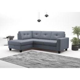 OTTO home Ecksofa &raquo;Varese&laquo; wahlweise mit Schlaffunktion und Bettkasten B/H/T: 226cm x 91cm x 170cm, NaturLEDER , Ottomane links,mit Bettfunktion,ohne 