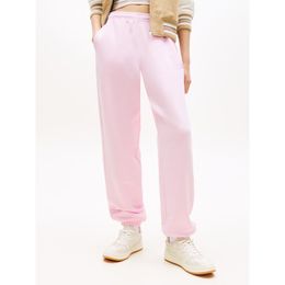 Tommy Jeans Damen Sweathose &raquo;TJW BADGE SWEATPANT&laquo; Relaxed Fit mit Elastikbund am Bein rosa L (40), N-Gr