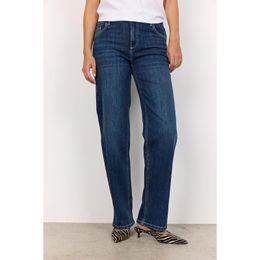 soyaconcept Damen soyaconcept 5-Pocket-Jeans &raquo;SC-KIMBERLY 34-B&laquo; aus Baumwollmischung mit Polyester und Elasthan, kn&ouml;chellanger Schnitt blau 30, L&auml;nge 