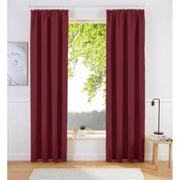 OTTO home Vorhang &raquo;SOLA&laquo; Kr&auml;uselband 1 Stk. tlg. Breite:130 cm, 1 Schal, einfarbig, Verdunkelung rot Polyester, Polyester 245cm, Kr&auml;uselband, 130cm