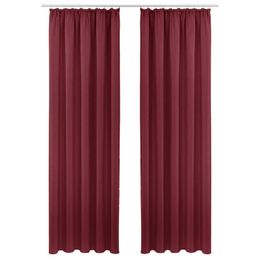 OTTO home Vorhang &raquo;SOLA&laquo; Kr&auml;uselband 1 Stk. tlg. Breite:130 cm, 1 Schal, einfarbig, Verdunkelung rot Polyester, Polyester 145cm, Kr&auml;uselband, 130cm