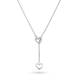 s.Oliver Damen s.Oliver Y-Kette &raquo;Open Heart, Herz&laquo; mit Zirkonia (synth.) Silber 925 (Sterlingsilber), L: 45 B: 1,5mm