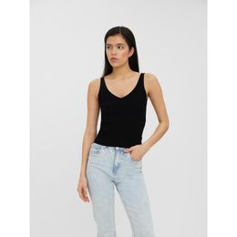 V&eacute;ro Moda Vero Moda Damen Stricktop &raquo;VMGLORY SL RIB TOP&laquo; Viskosemischung schwarz L