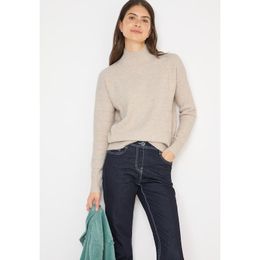Cecil Damen Stehkragenpullover mit Stehkragen und Loch-Design beige XL (44)