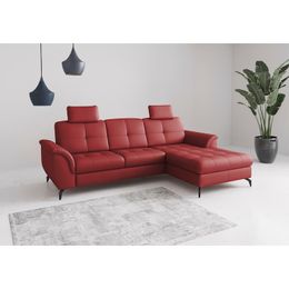 Sit & More sit&more Ecksofa &raquo;Zora&laquo; B/H/T: 262cm x 92cm x 164cm, NaturLEDER , Recamiere rechts, ohne Bett,ohne Bettkasten,R&uuml;cken Spannstoff