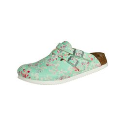 Birkenstock Damen Pantolette "Kay SL", Gr. 35, gr&uuml;n, Obermaterial: 50% Rindsleder Leather cow. 50% Lammleder LEL., Schuhe