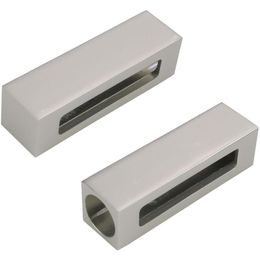 Liedeco Gardinenstangen-Endst&uuml;ck &raquo;Block&laquo; f&uuml;r Gardinenstangen &Oslash; 16 mm silber 2 Stk.
