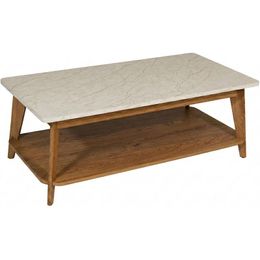 Jahnke Couchtisch &raquo;SIXTY COFFEE&laquo; Couchtisch, 2 Ebenen, Skandi, Eiche-Optik & Marmor-Look, Breite:110 cm B/H/T: 110cm x 40,3cm x 55cm